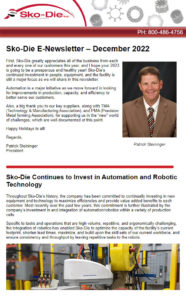 Sko-Die Inc. | Newsletter Archives